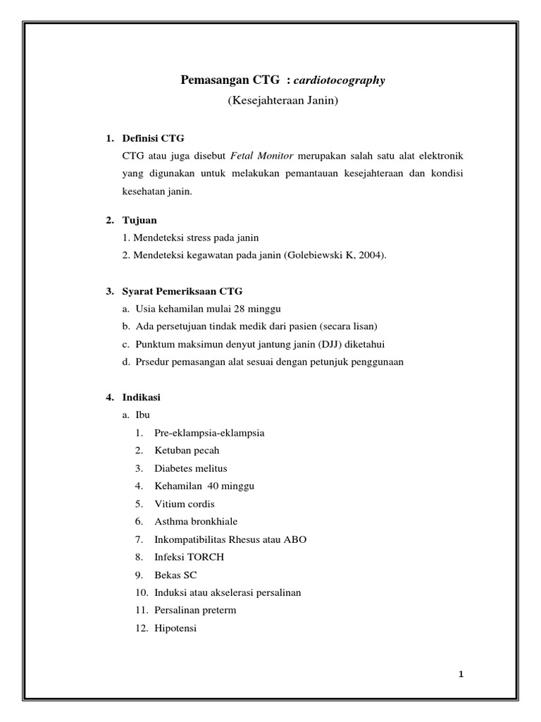 Panduan Pemasangan dan Interpretasi CTG | PDF | Pengembangan Diri