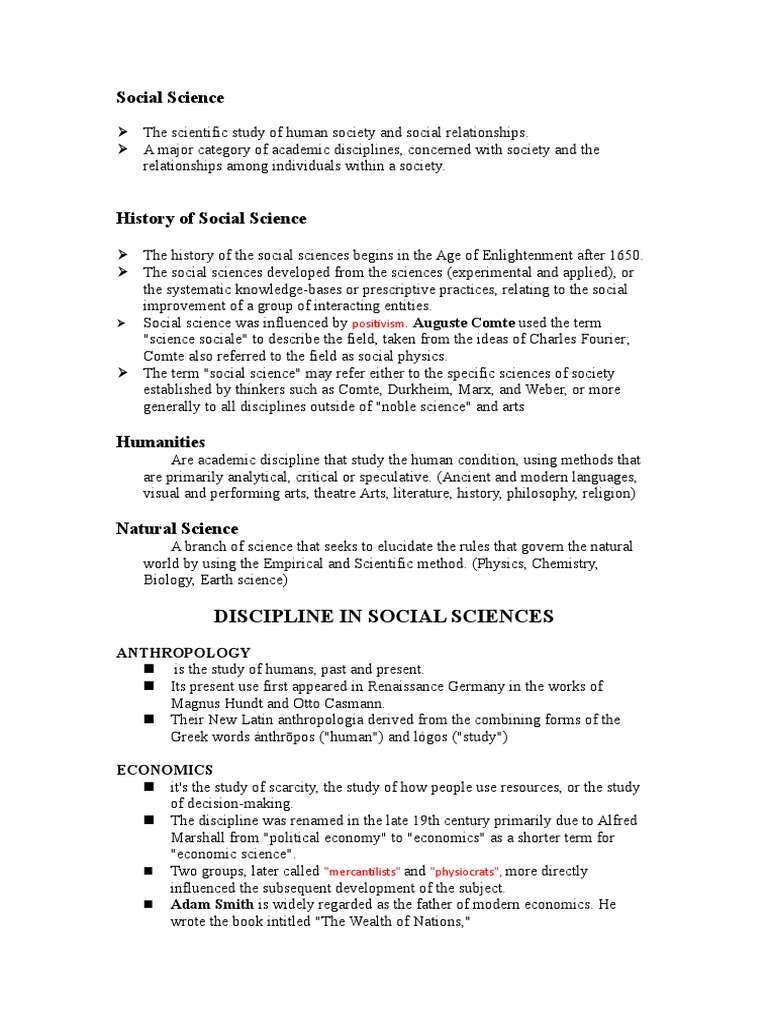 Grade 11 Humss Diss | Social Sciences | Academia