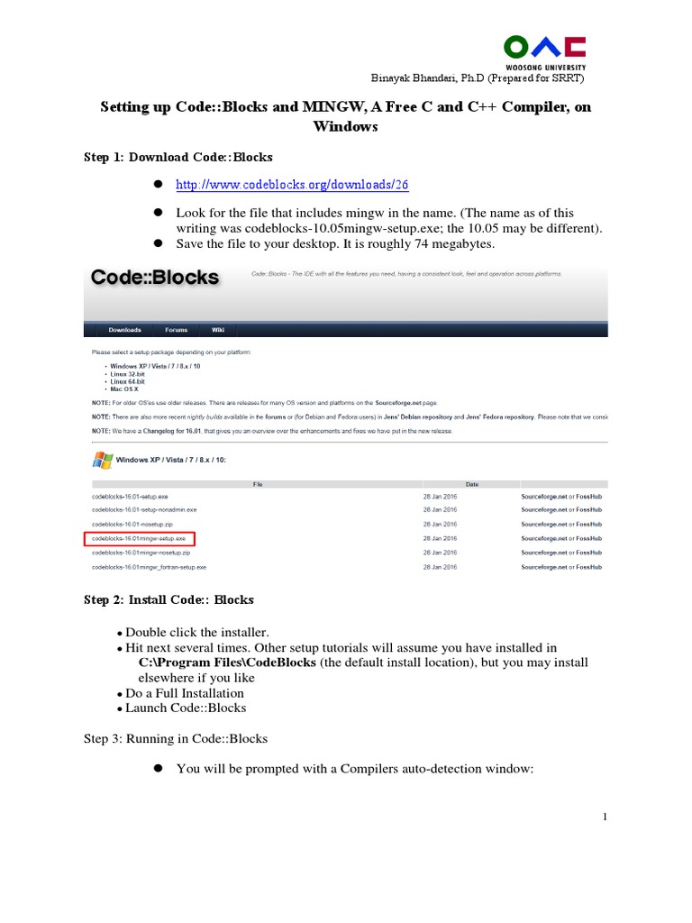 Setting Up Code Block Compiler | PDF | Operating System Families ...