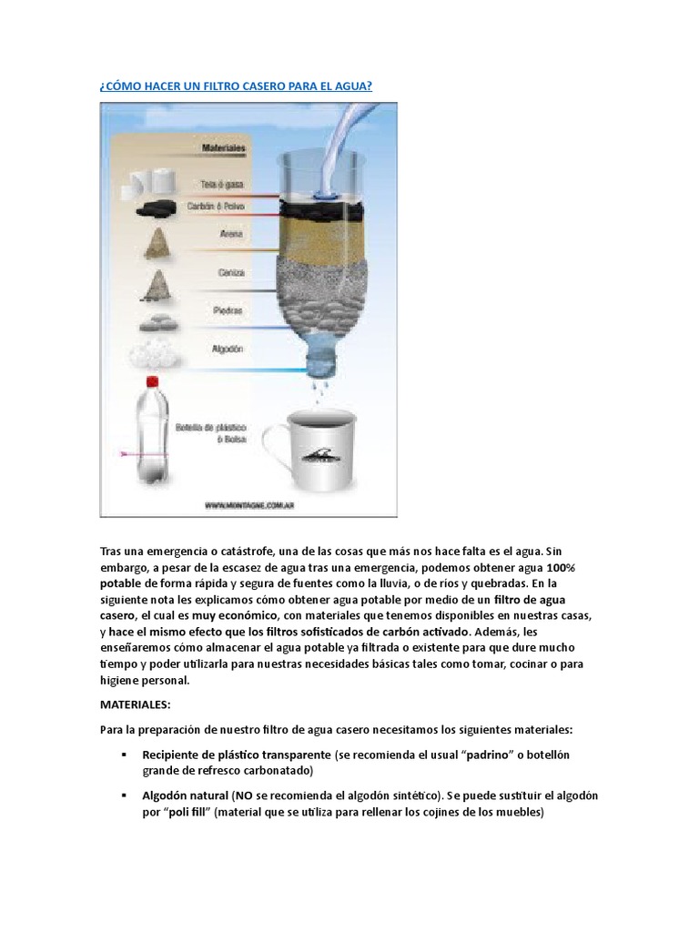 Como Hacer Un Filtro Casero Para El Agua | Botella | El plastico