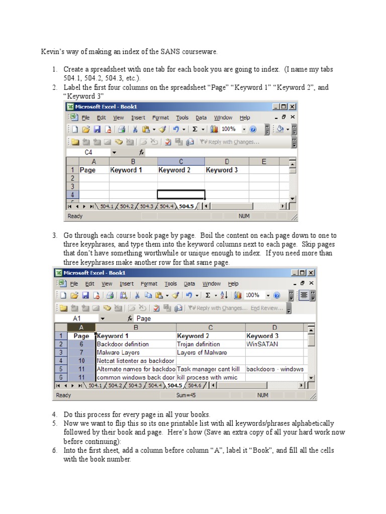 Creating a Comprehensive Index of SANS Course Materials | PDF