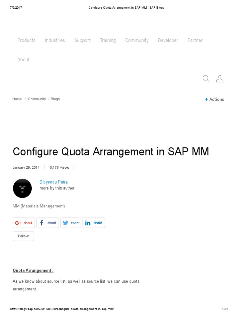 Configure Quota Arrangement in SAP MM | PDF | Computing | Computing And ...