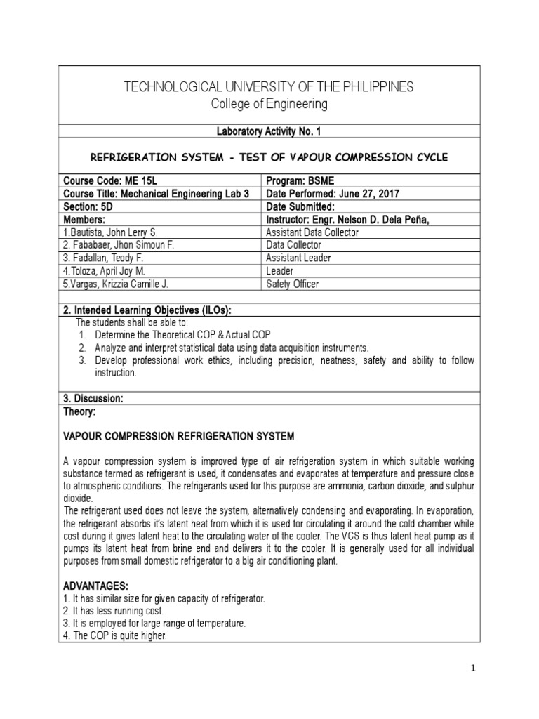 Me Lab 3 Lab Act 1 | PDF | Air Conditioning | Continuum Mechanics