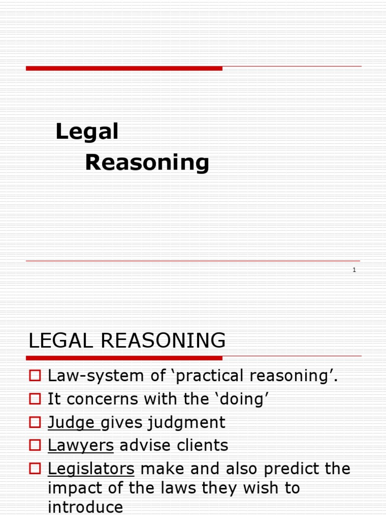 L2 - Legal Reasoning | PDF | Inductive Reasoning | Reason