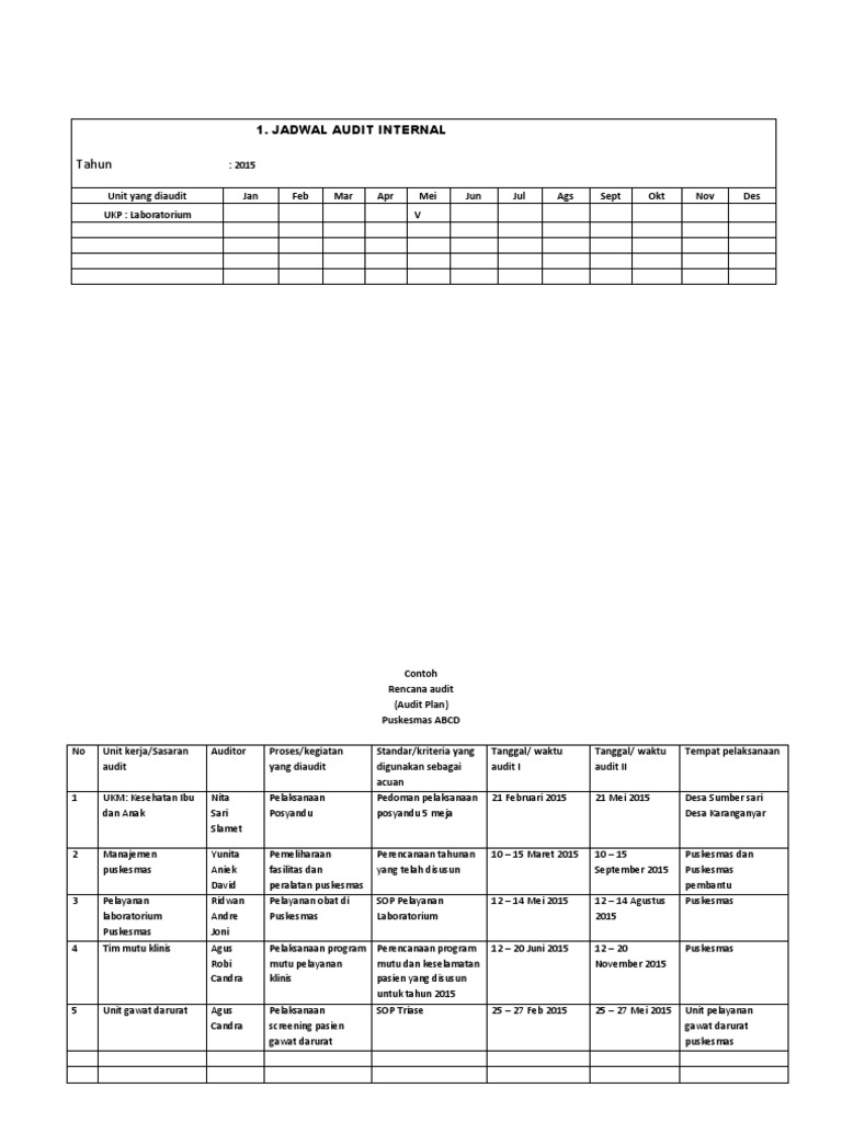 Contoh Audit Plan Dan Instrumen Audit | PDF