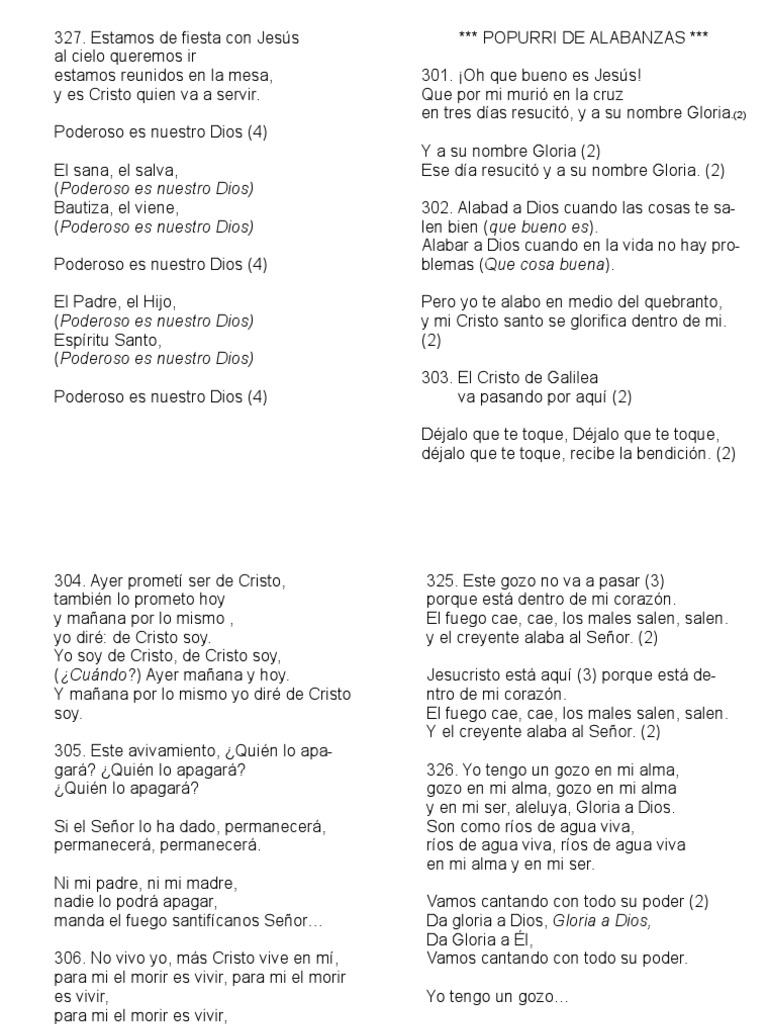 Cantos 300 Popurri Alabanzas | Cristo (Título) | Espíritu Santo