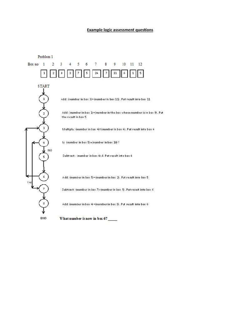 Example Logic Assessment Questions 1-11 | PDF