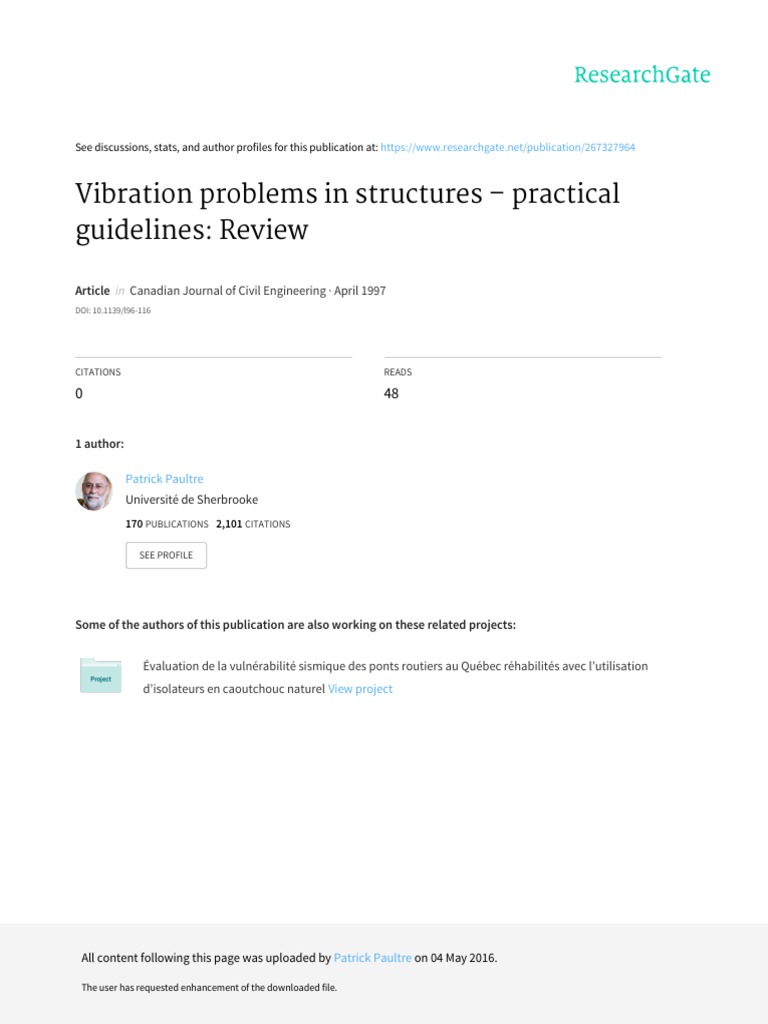 Vibration Problems in Structures - Practical Guide | PDF | Classical ...