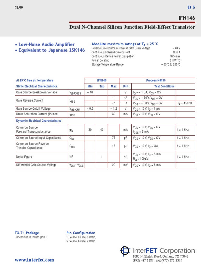 2SK IFN 146 Dual | PDF