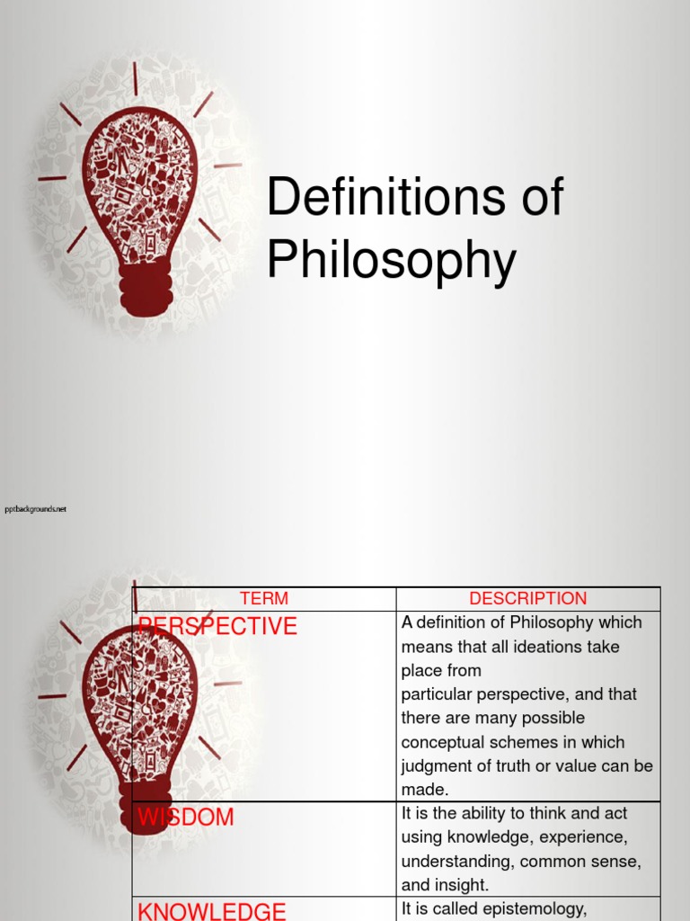 Definitions of Philosophy | PDF | Reason | Idea