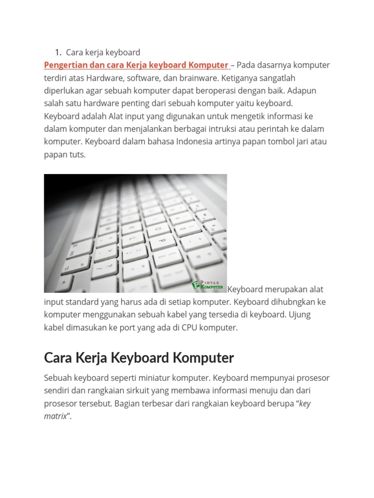 Cara Kerja Keyboard | PDF
