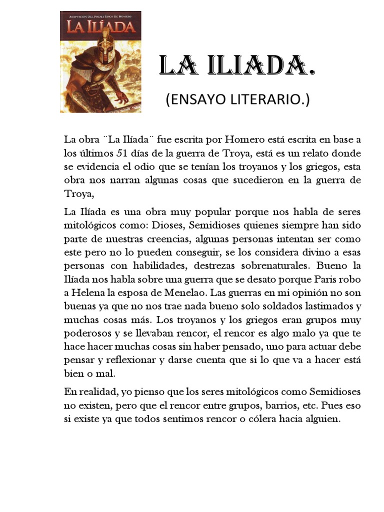 La Iliada | PDF | Ilíada | Helena de Troya