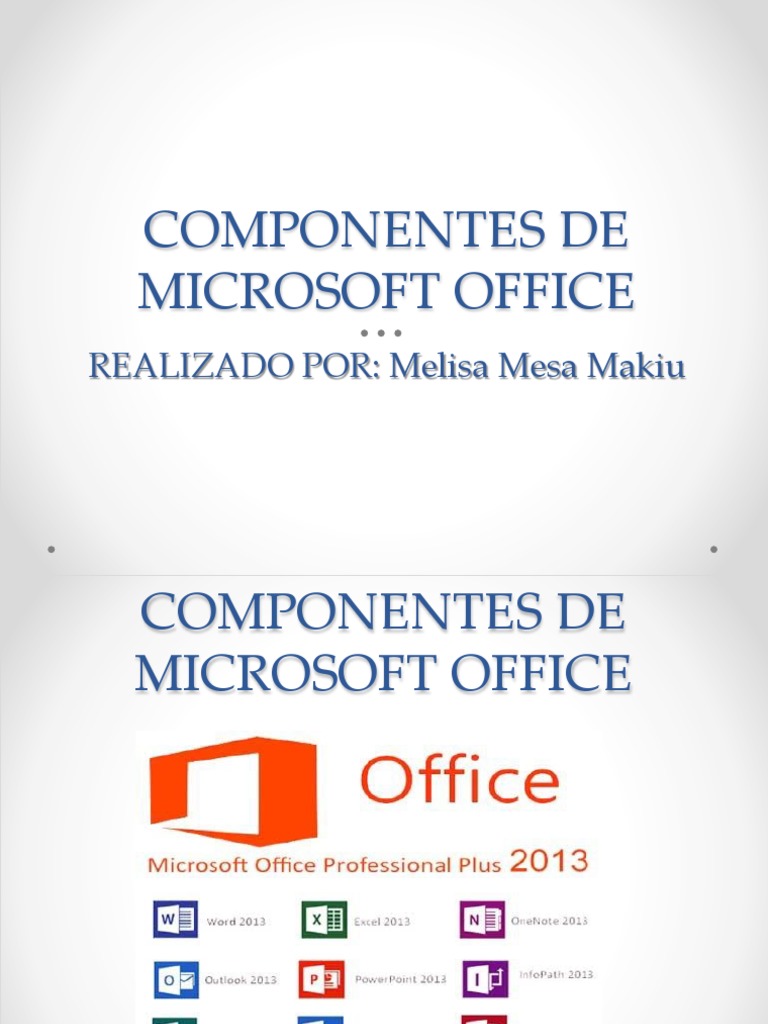 Componentes de Microsoft Office - Melisa | PDF | Microsoft Office ...