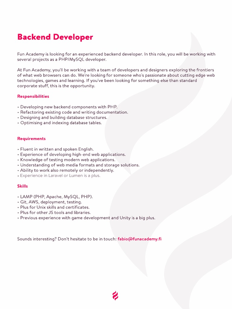 Backend Developer | PDF