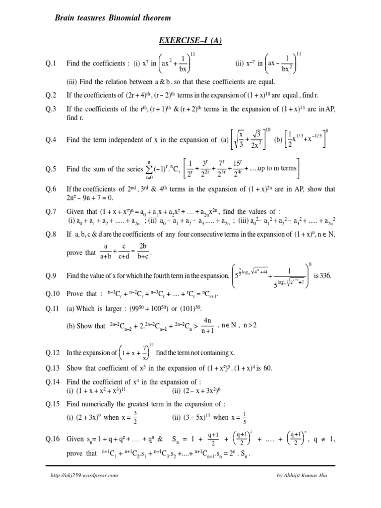 Binomial Theorem PDF | PDF | Rational Number | Functions And Mappings