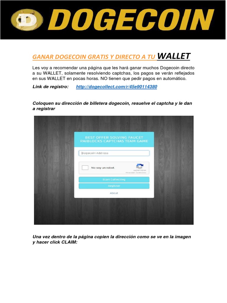 Ganar Dogecoin Gratis y Directo A Tu Wallet | PDF