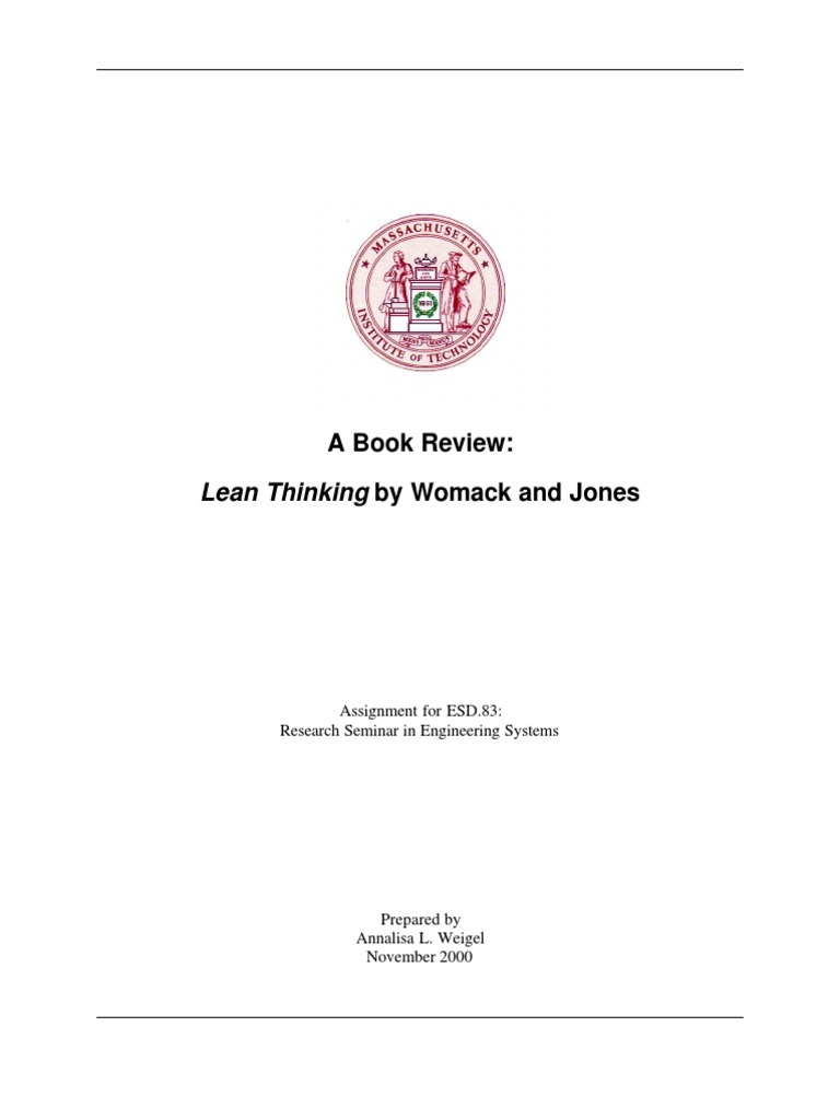 Lean Thinking by Womack and Jones: A Book Review | PDF