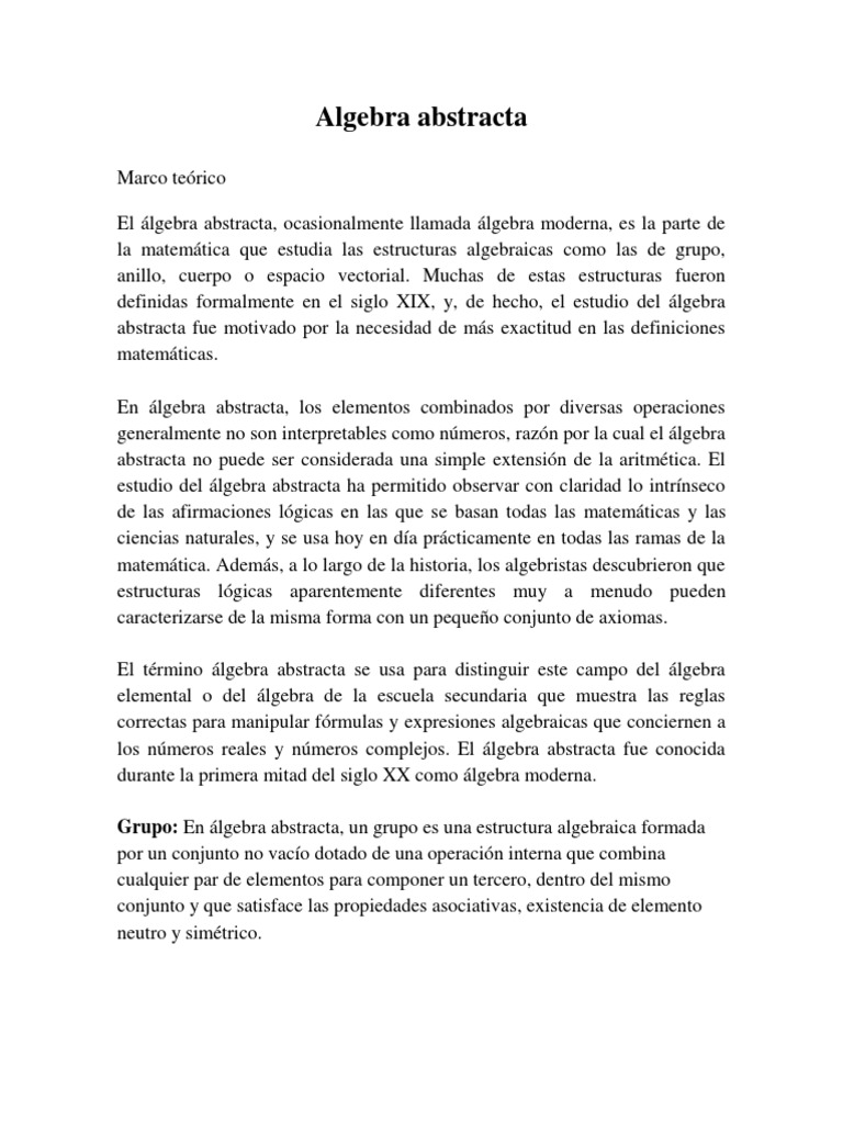 Algebra Absrtracta Test | PDF | Álgebra abstracta | Grupo (Matemáticas)