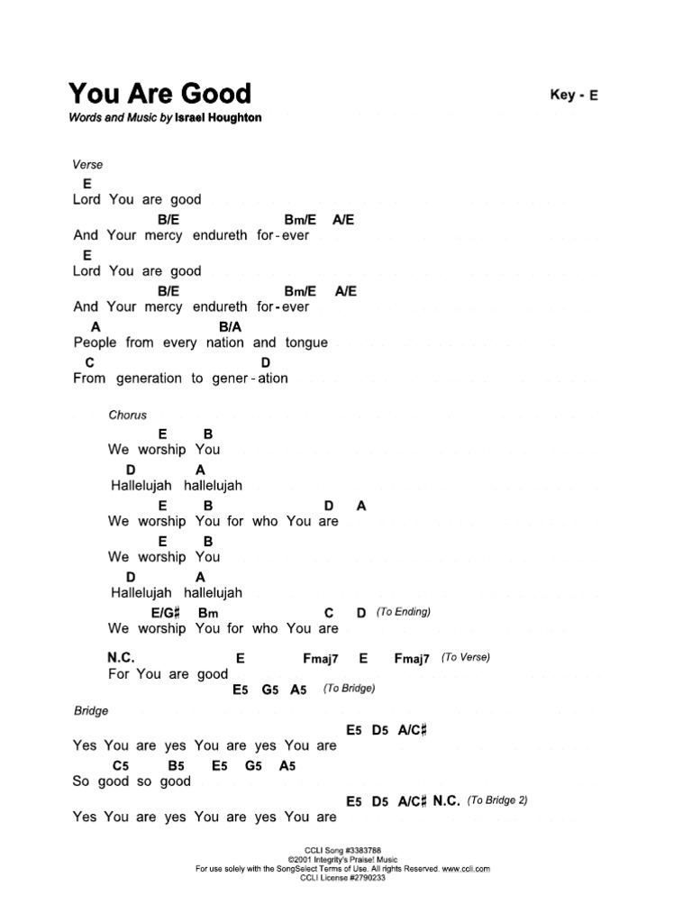 Israel Houghton - You Are Good | PDF