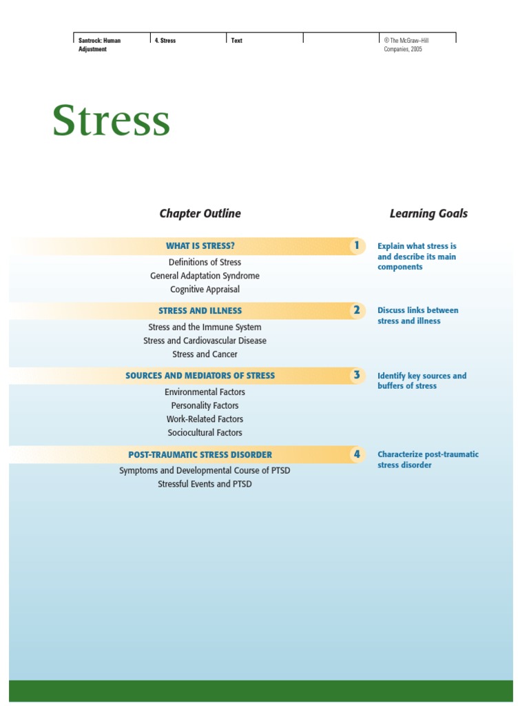 Santrock 0072990597 ch04 | PDF | Stress (Biology) | Adrenal Gland