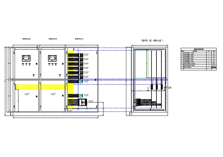 Electrical Panel Diagram Showing Circuit Breaker Ratings and Module ...