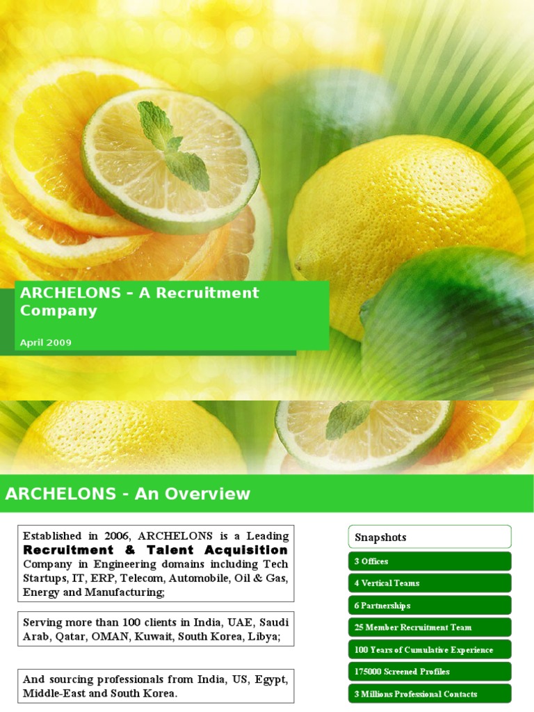 ARCHELONS - A Recruitment Company | PDF | Recruitment | Middle East
