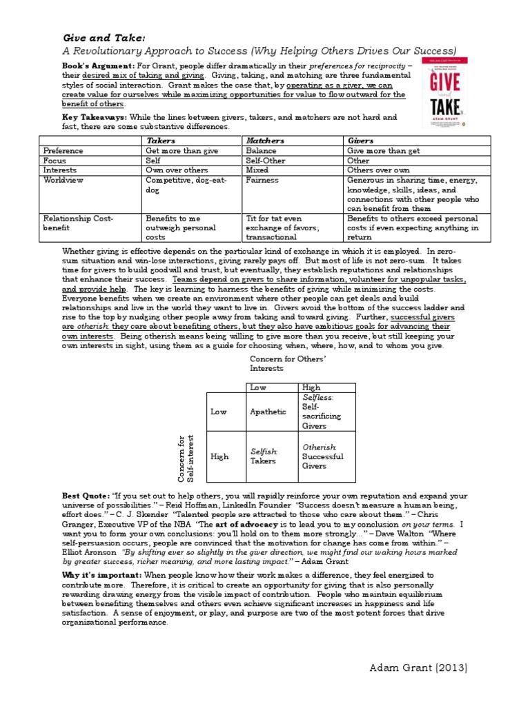 Give and Take | PDF | Trust (Emotion) | Emergence