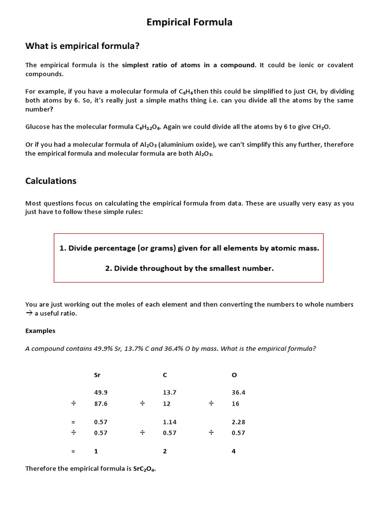 Empirical Formula Edexcel | PDF