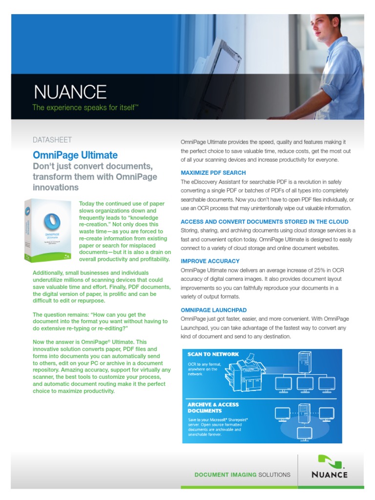 Nuance Omnipage Ultimate Brochure | PDF | Image Scanner | Optical ...