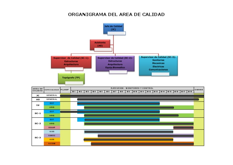Organigrama Del Area de Calidad de La Obra | Disturbios