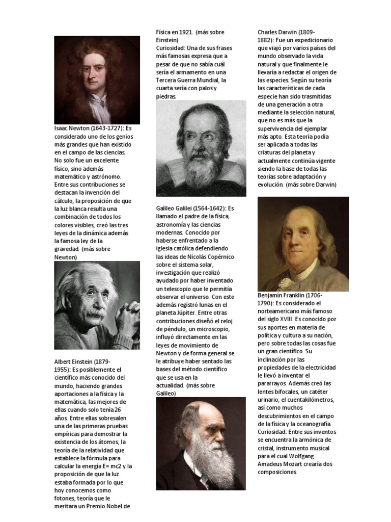 10 Cientificos Destacados de La Historia | PDF | Isaac Newton | Física