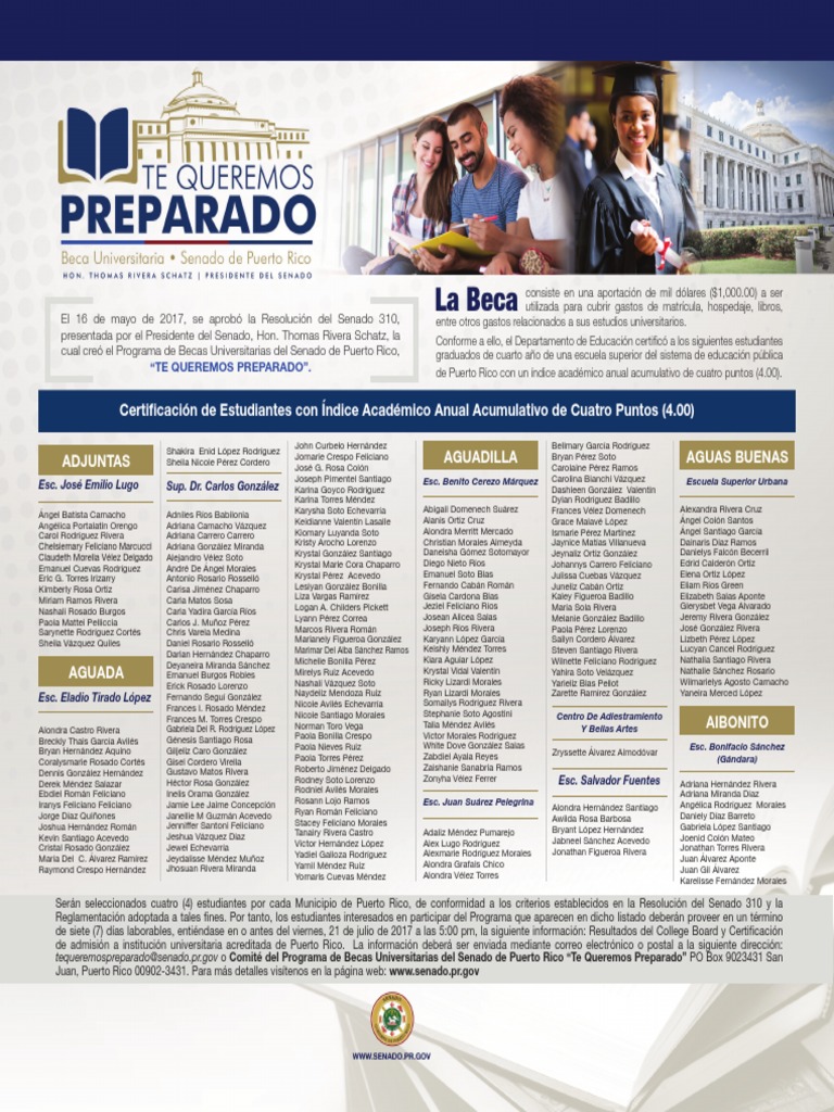 Beca Universitaria: Te Queremos Preparado | PDF | Puerto Rico