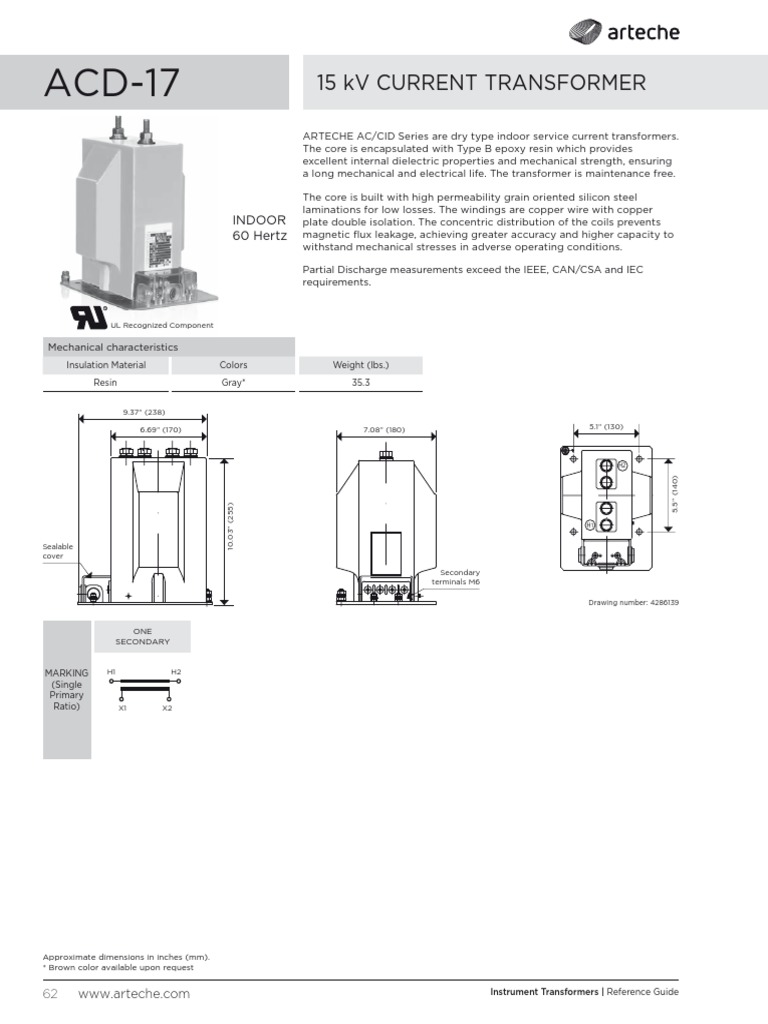 Arteche Ds Acd-17 en | PDF | Transformer | Magnetism