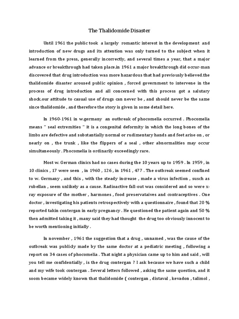 The Thalidomide Disaster