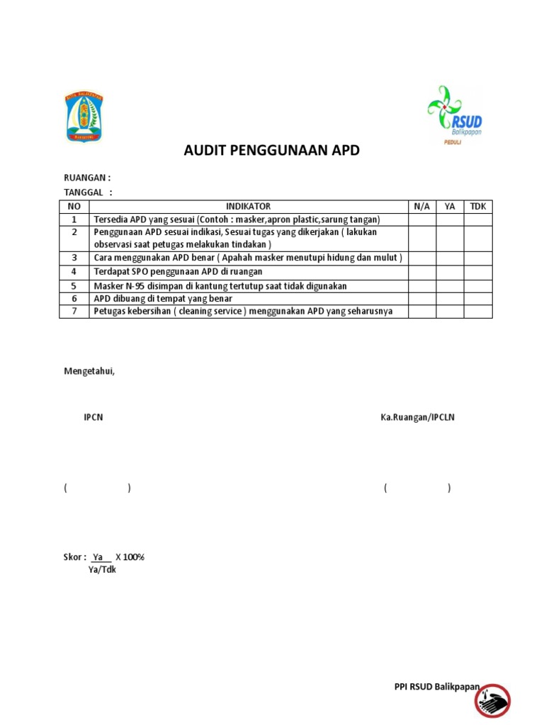 Audit Penggunaan Apd | PDF