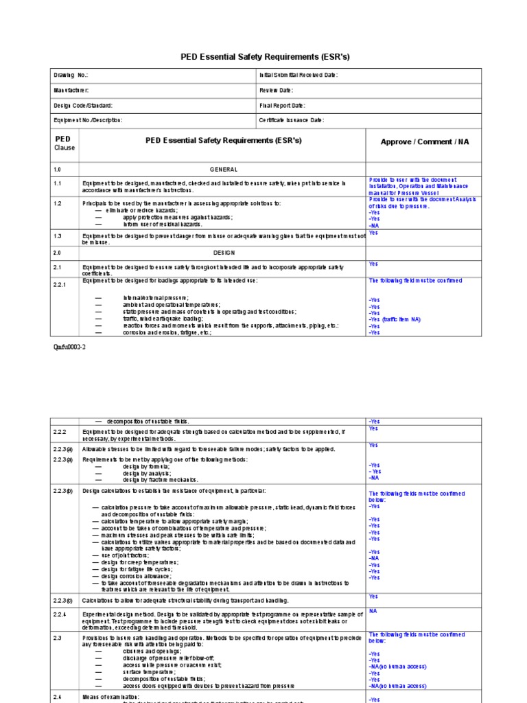 Sample of Esr-Full | PDF | Safety | Mechanical Engineering