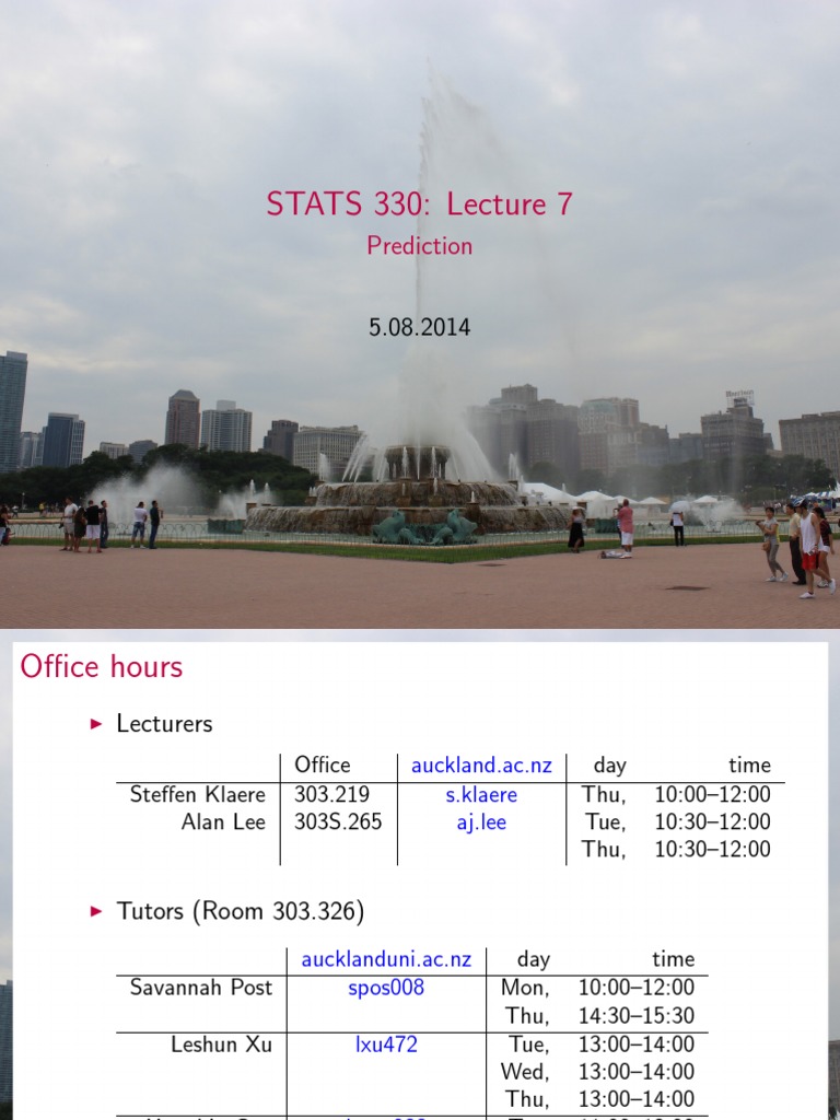 330 Lecture7 2014 | PDF | Errors And Residuals | Prediction