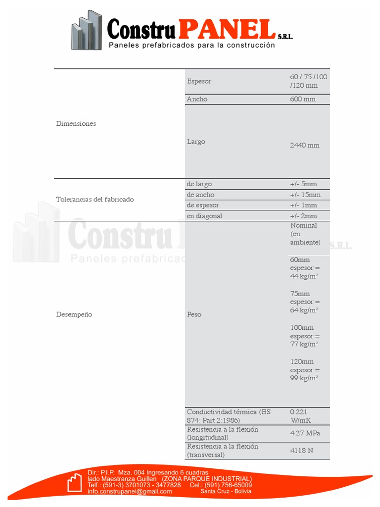 Construpanel SRL 2016 | PDF | Física Aplicada e Interdisciplinaria | Materiales