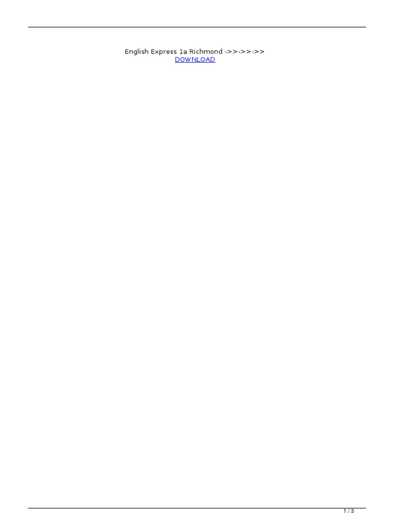 English Express 1a Richmond | PDF