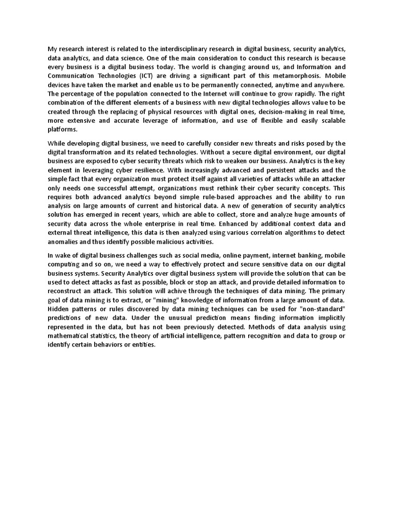 Personal Statement - Ari | PDF | Analytics | Data Mining