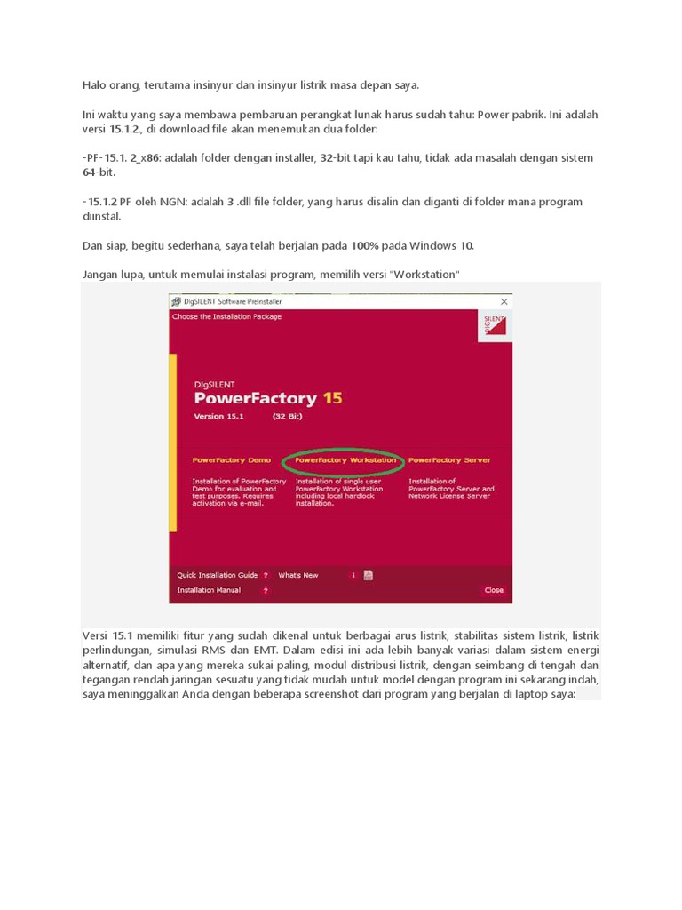 Cara Install DigSilent | PDF
