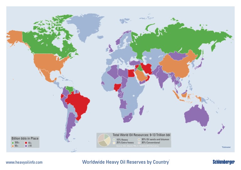 Slb_Worldwide Heavy Oil Reserves by Country | Oil Sands | Petroleum Geology