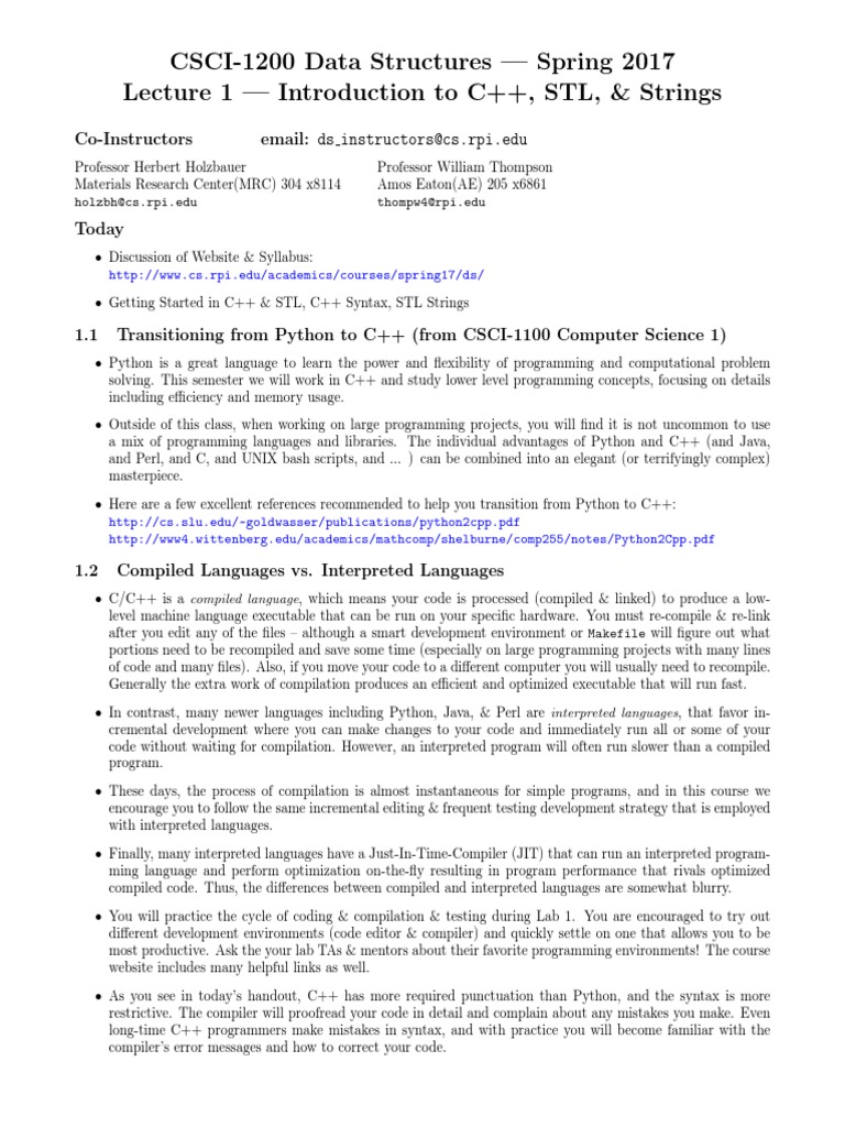 Data Structures RPI Spring 2017 Lecture Notes | Download Free PDF ...