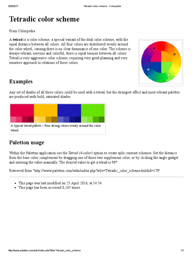 Tetradic Color Scheme - Colorpedia | PDF | Teaching Methods & Materials ...