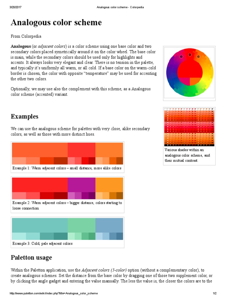 Analogous Color Scheme - Colorpedia | PDF | Vision | Color
