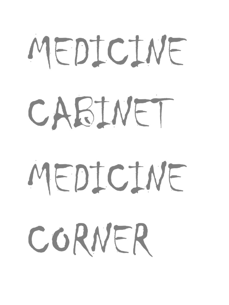 Medicine Cabinet Medicine Corner | Download Free PDF | Medicine | Wellness