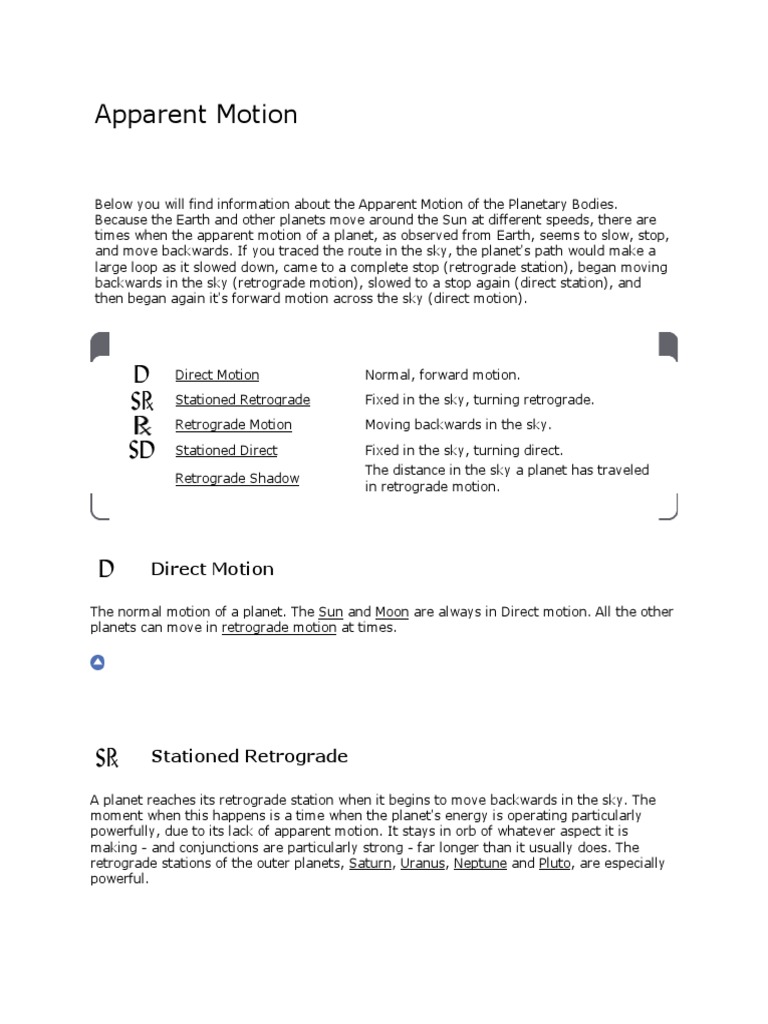 Apparent Motion | PDF | Planets | Mercury (Planet)
