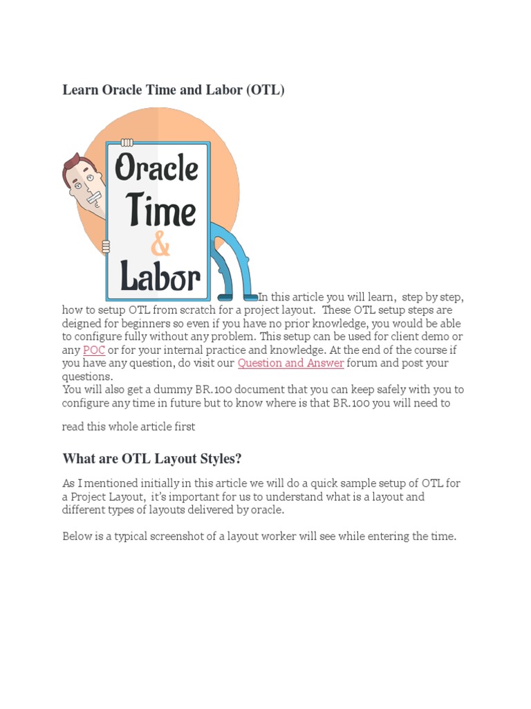 Oracle Time and Labor Setup Guide | PDF | Information Retrieval | Tab (Gui)