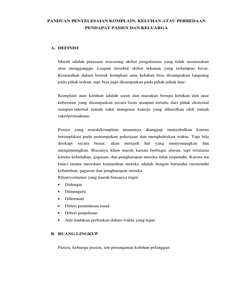 Panduan Tangani Keluhan Pasien | PDF | Bisnis