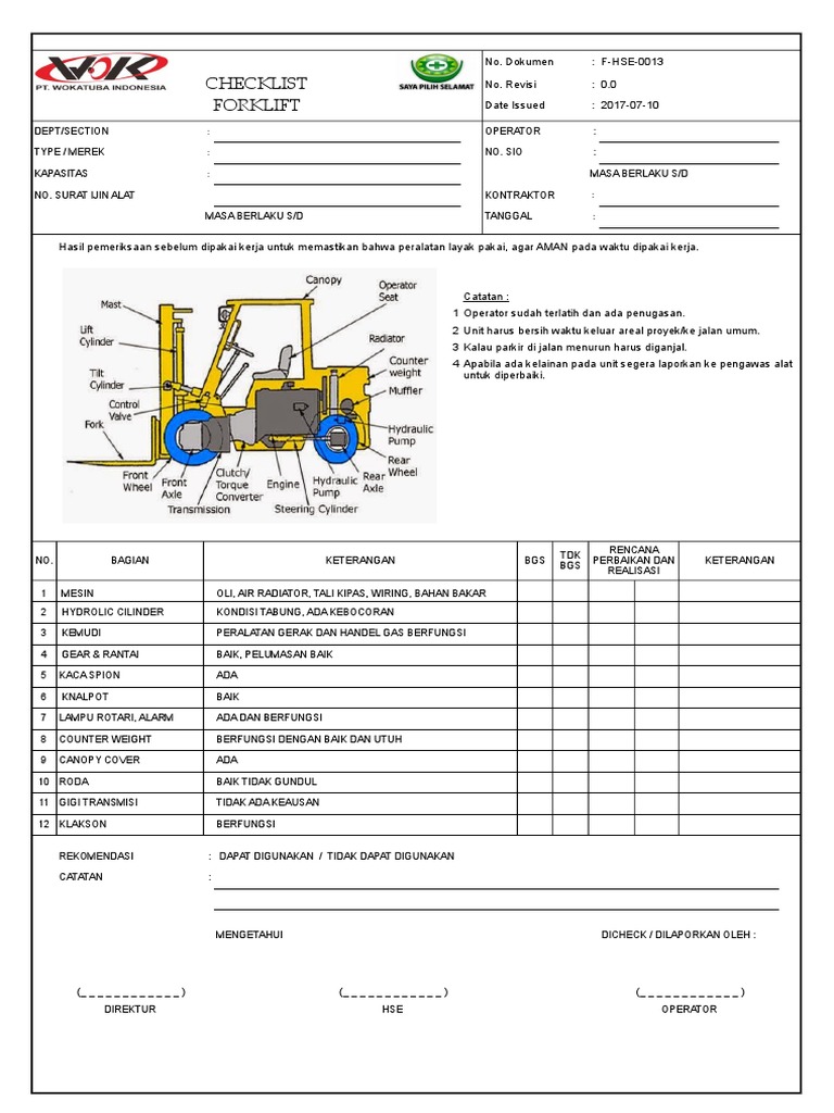 F-HSE-0012-13 Form Inspeksi Alat | PDF